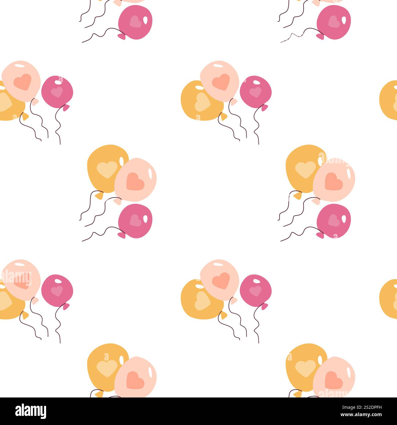 Colorful balloon pattern with heart shapes on white background Stock Vector Image & Art - Alamy