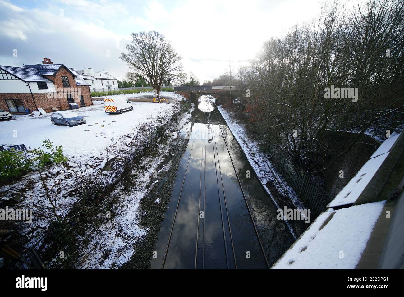 Flooding between Capenhurst railway station and Hooton railway station ...