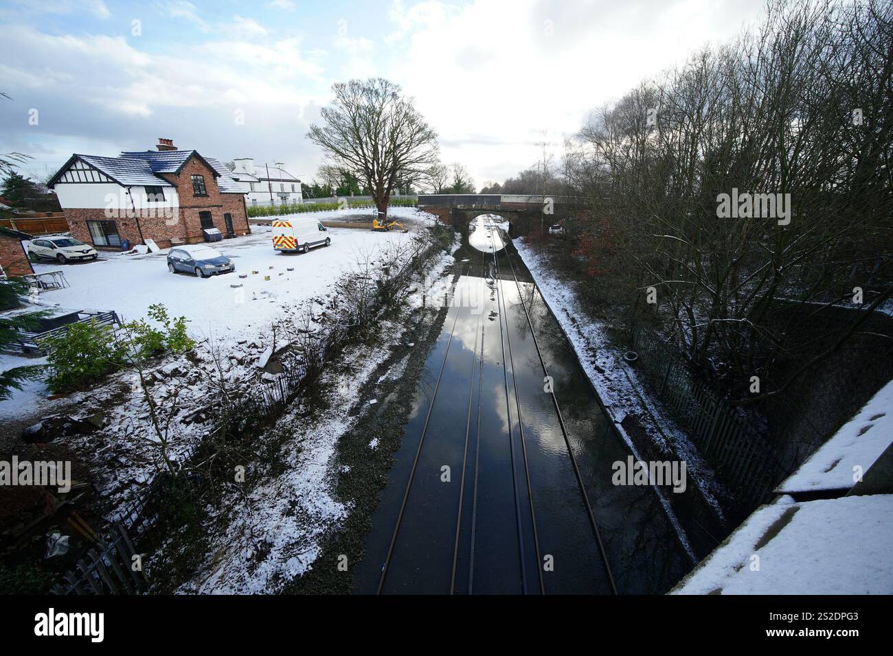Flooding between Capenhurst railway station and Hooton railway station ...
