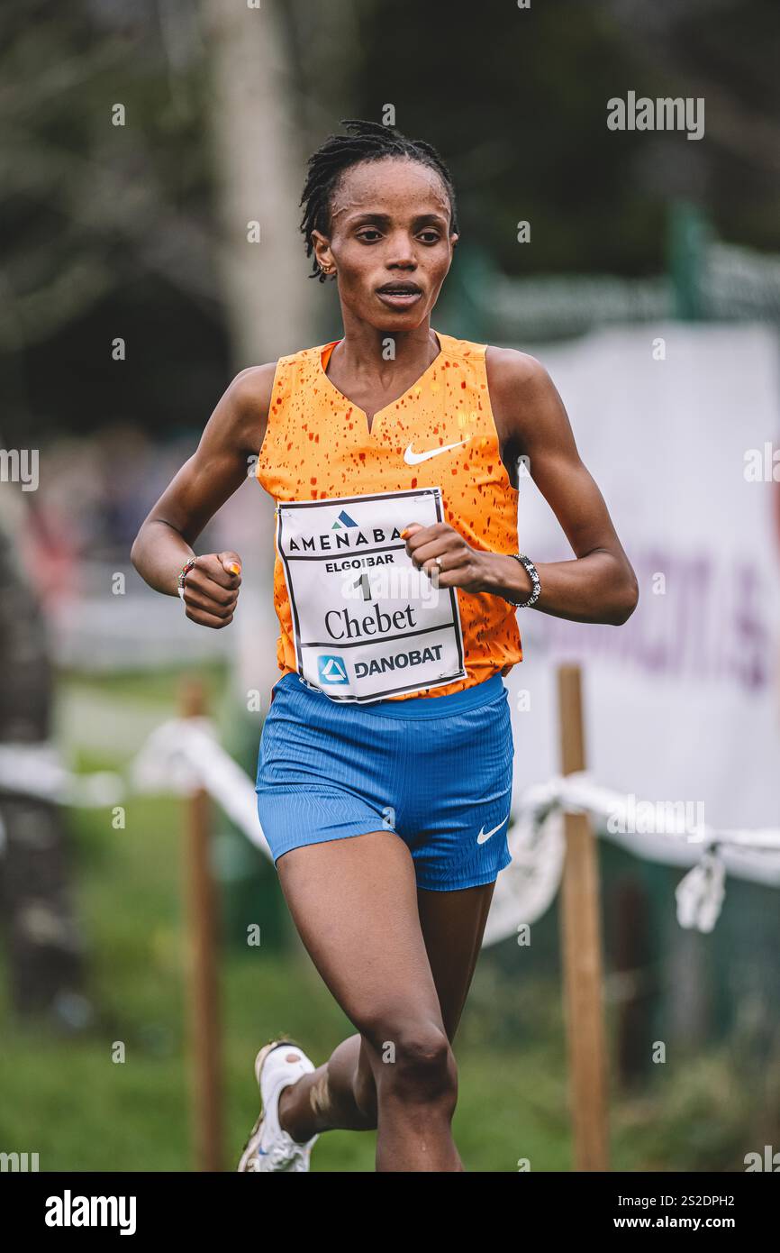 Beatrice Chebet participating in the Cross Juan Mugarza de Elgoibar ...