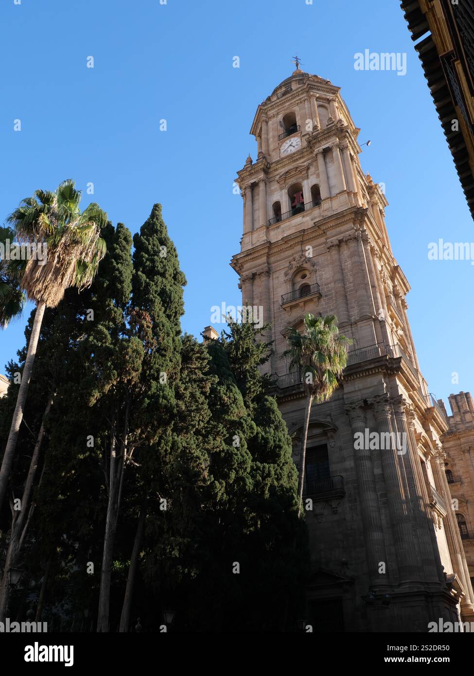 Historic tower and facade of Santa Iglesia Cathedral Basílica de la ...