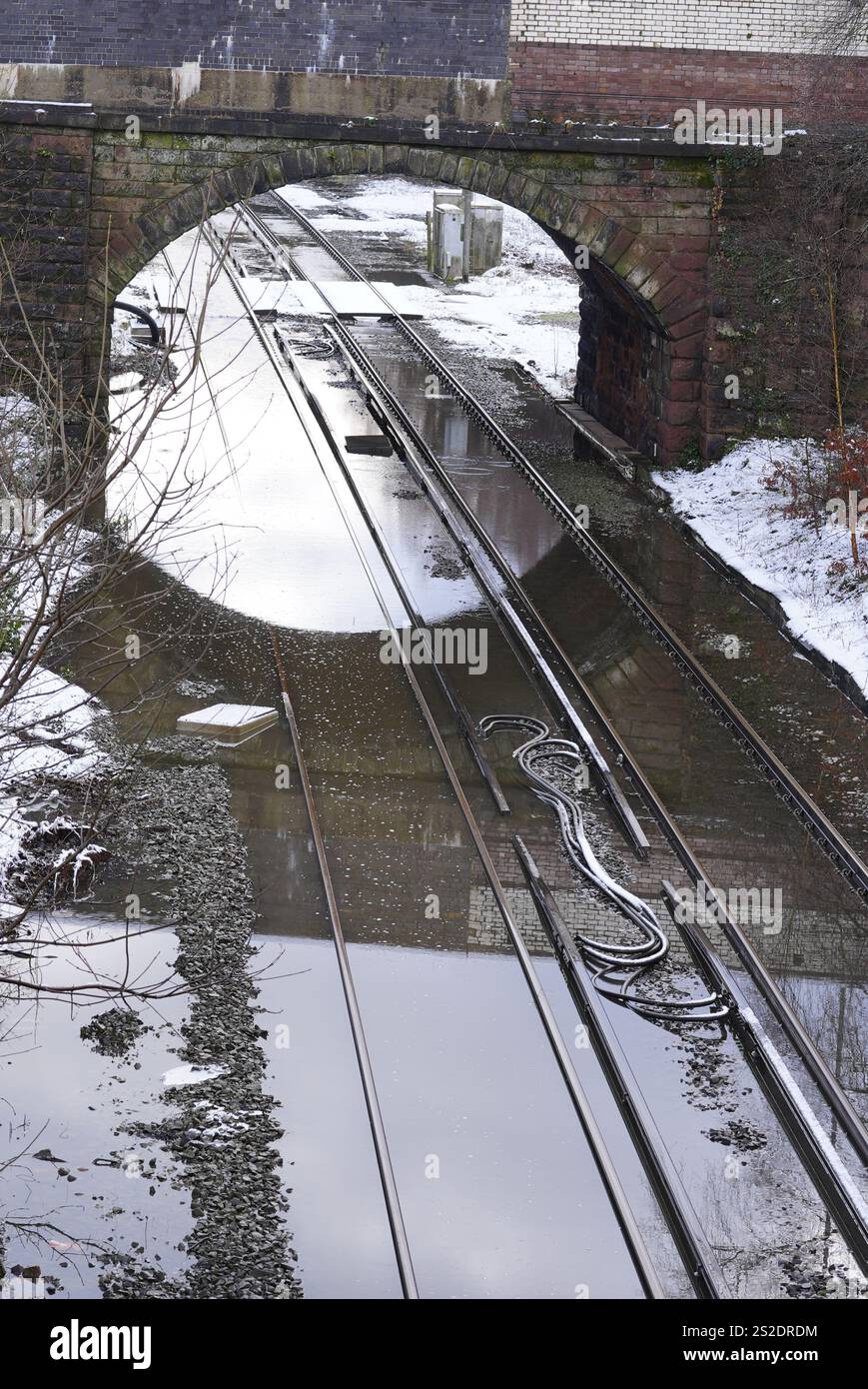 Flooding between Capenhurst railway station and Hooton railway station ...
