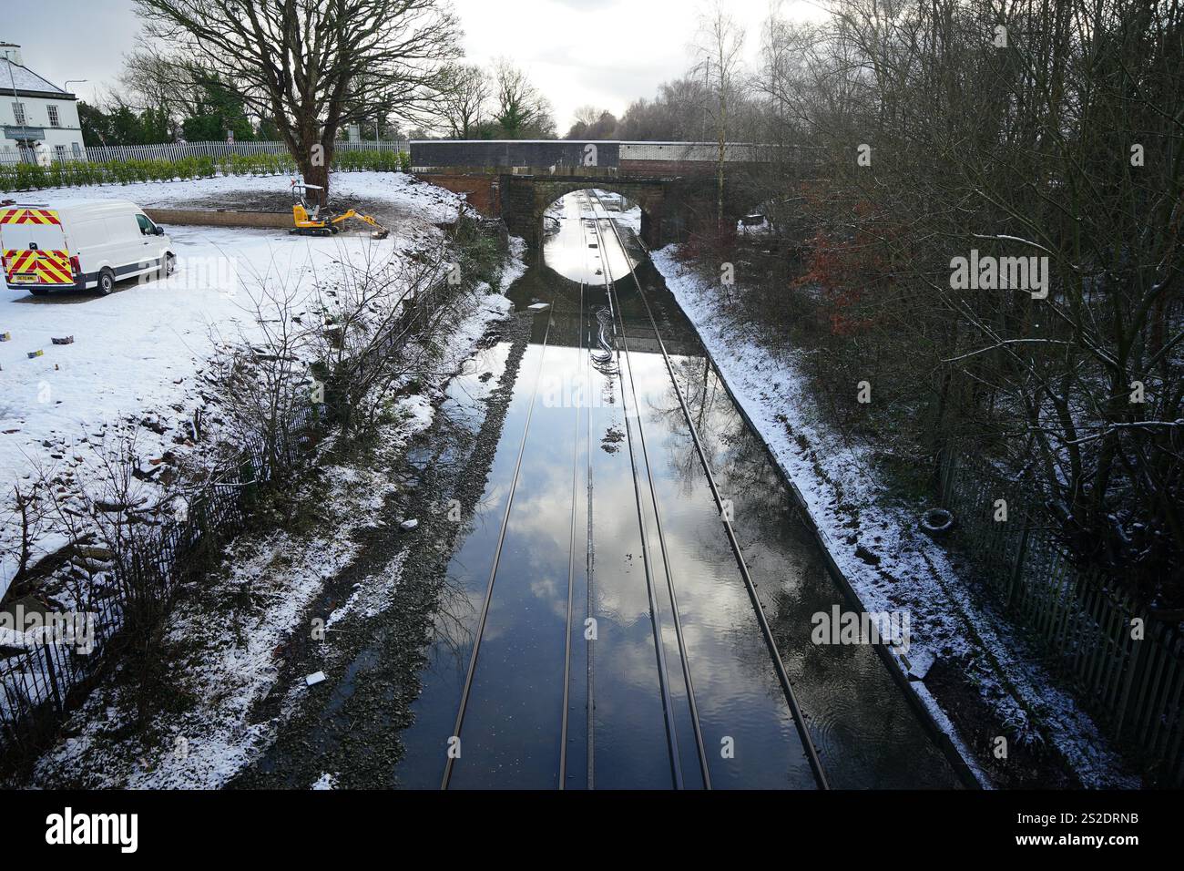 Flooding between Capenhurst railway station and Hooton railway station ...