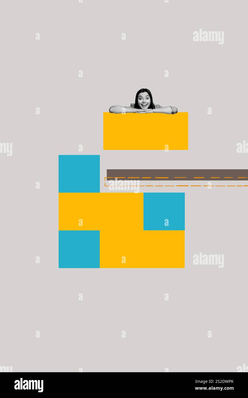 Trend artwork composite photo collage design of shapes geometry element ...