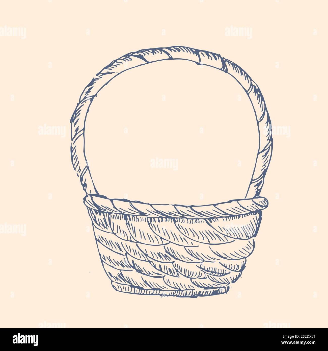 Hand drawn outline sketch of basket. Pencil drawing art Stock Vector ...