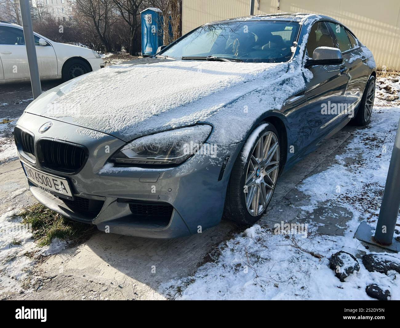 Kyiv, Ukraine - January 07, 2025: Premium grey BMW 6 Series (F12) coupe ...