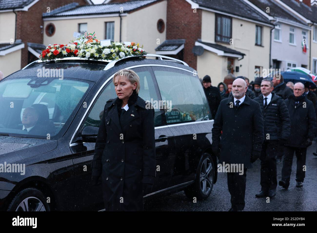 Alex Maskey joins the guard of honour as the funeral cortege of Ted ...