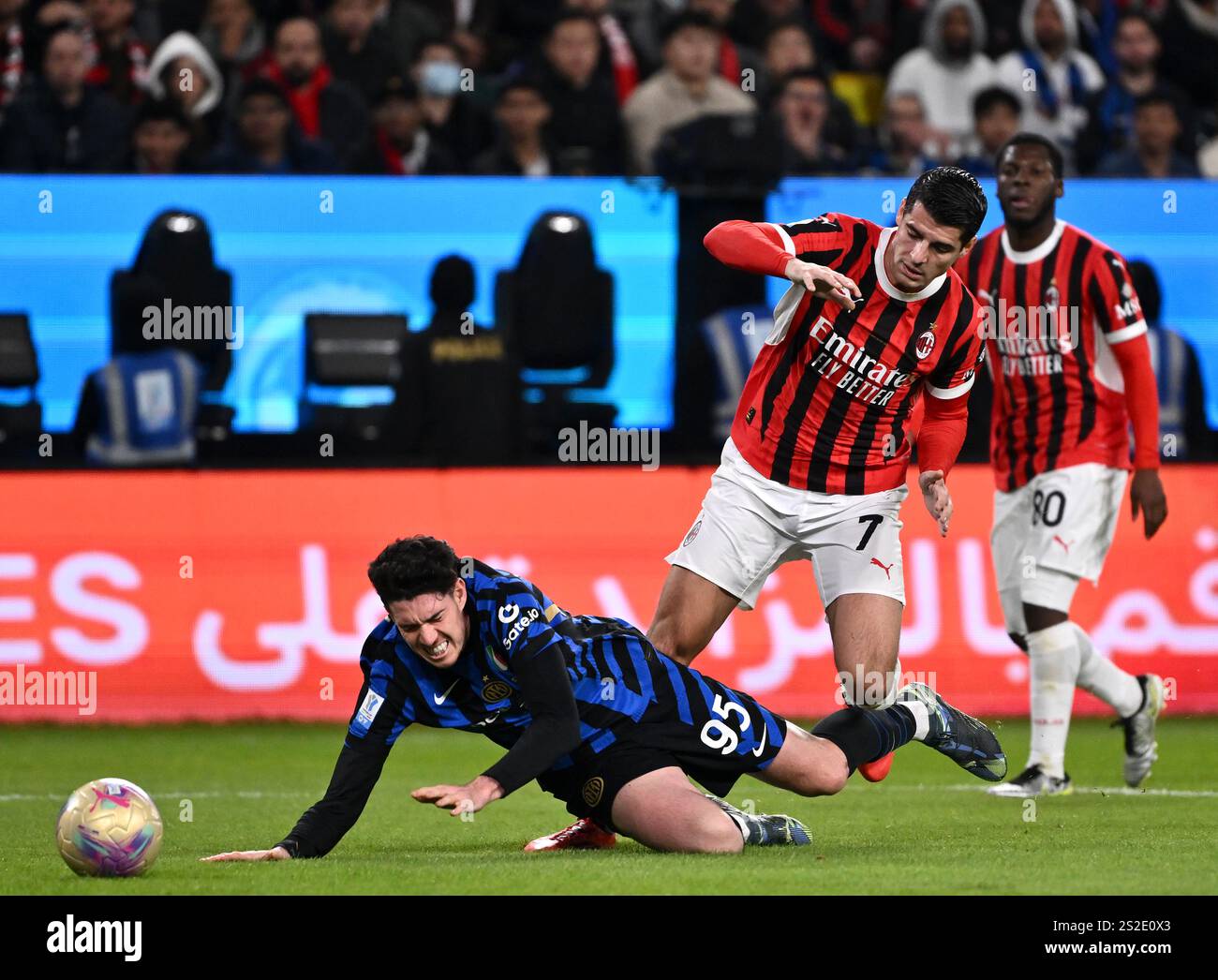 RIYADH, SAUDI ARABIA - JANUARY 6: Alvaro Morata of AC Milan competes ...