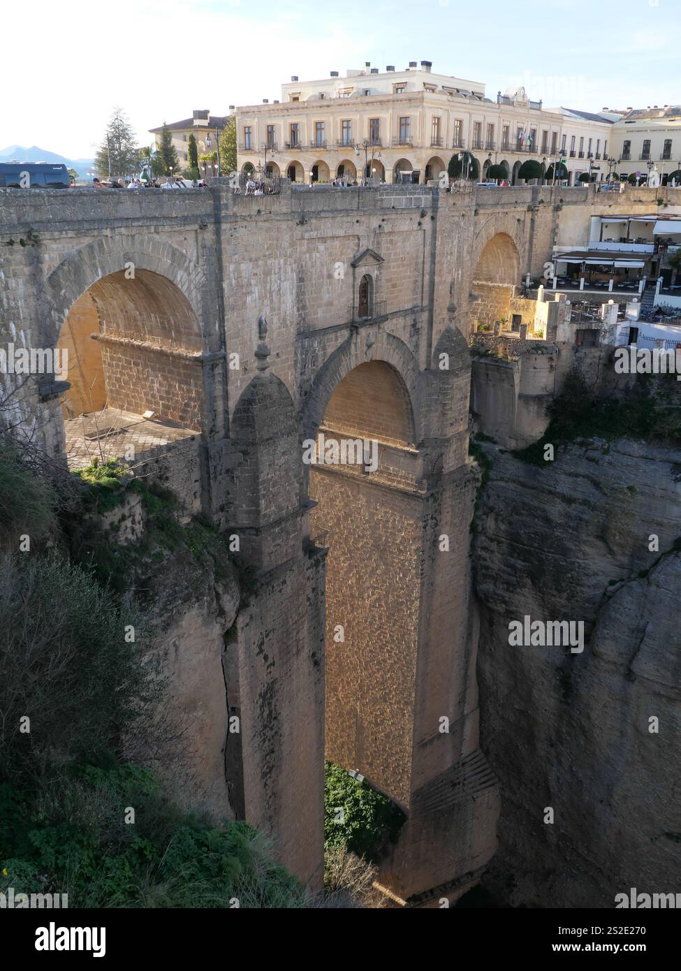 View of the historic Puente Nuevo Centro de Interpretación in Ronda ...
