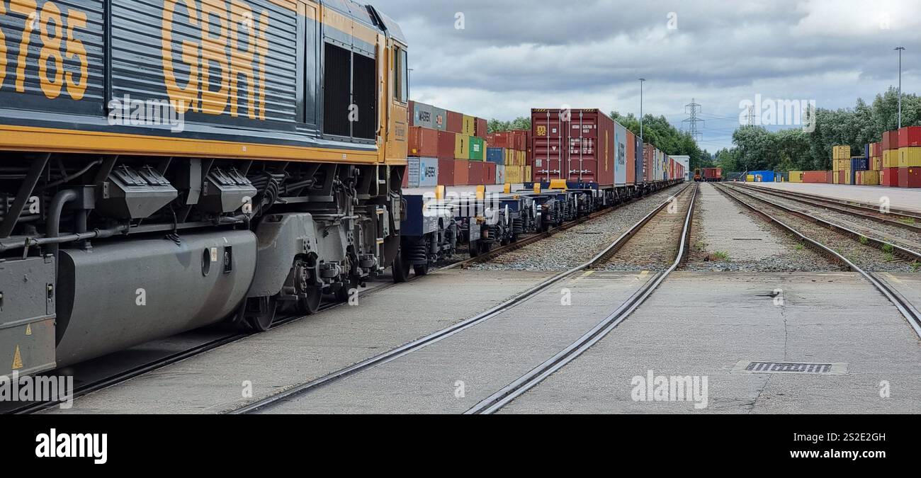 Freight train performing duties Stock Photo - Alamy