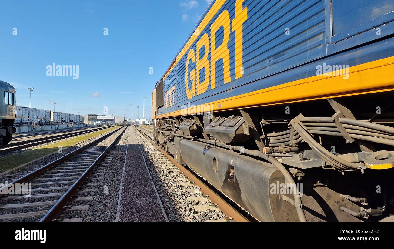 Freight train performing duties Stock Photo - Alamy