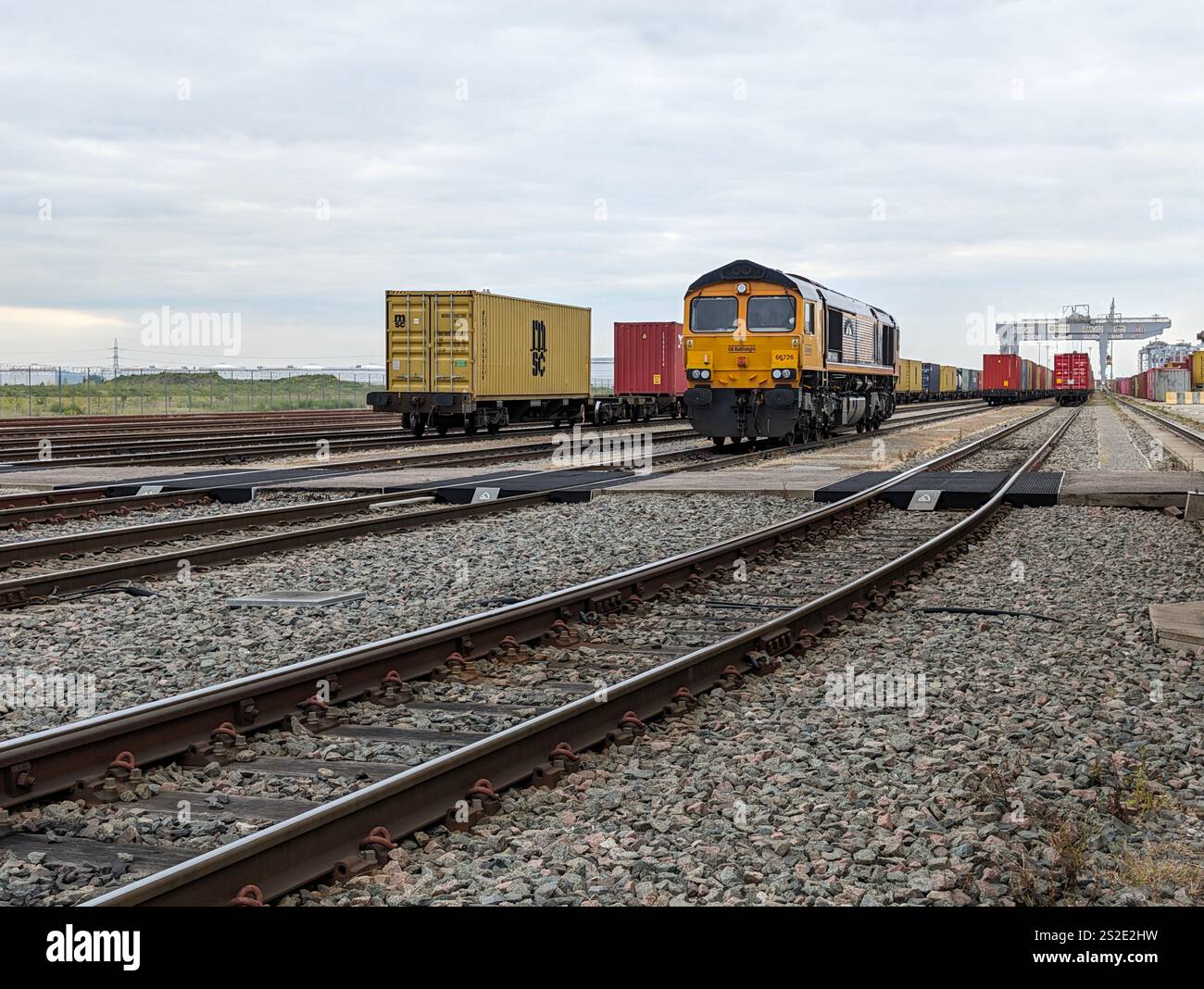 Freight train performing duties Stock Photo - Alamy