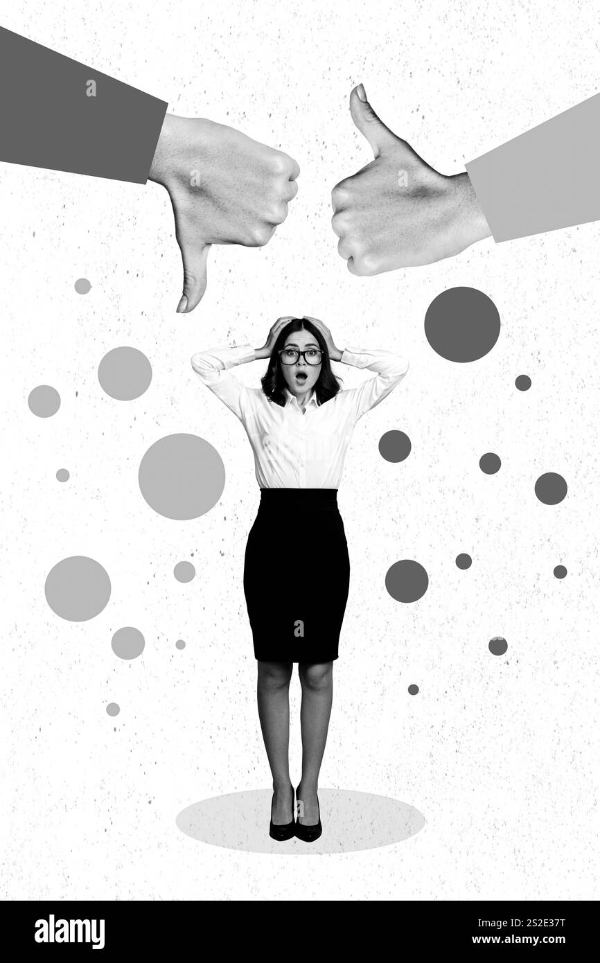 Creative photo 3d collage artwork poster picture of two big arm showing ...