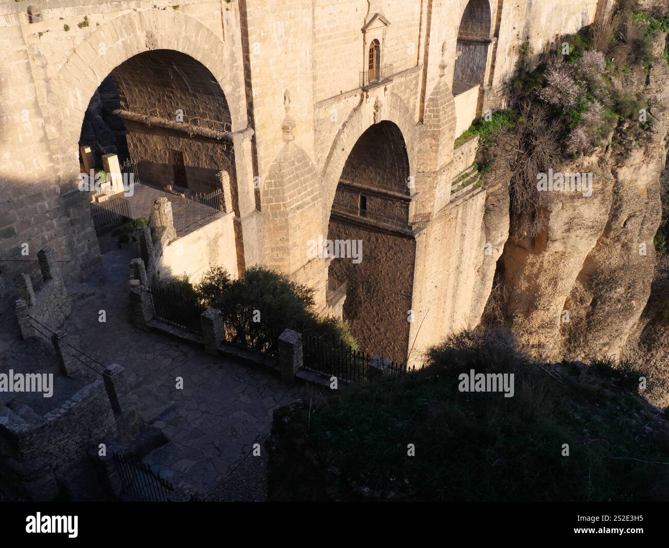 View of the historic Puente Nuevo Centro de Interpretación in Ronda ...