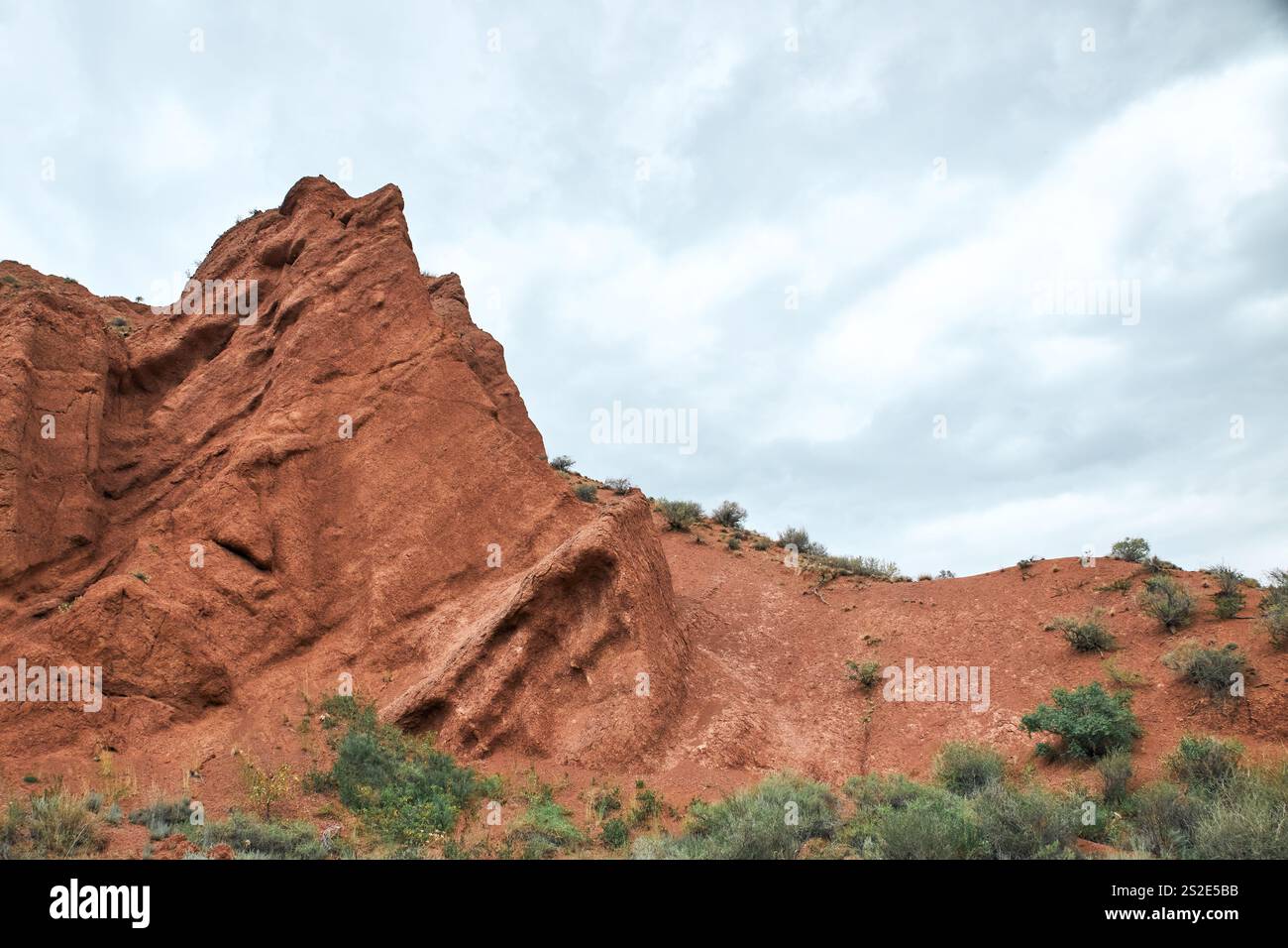Travel destination Konorchek canyon, sheer cliffs subject to erosion ...