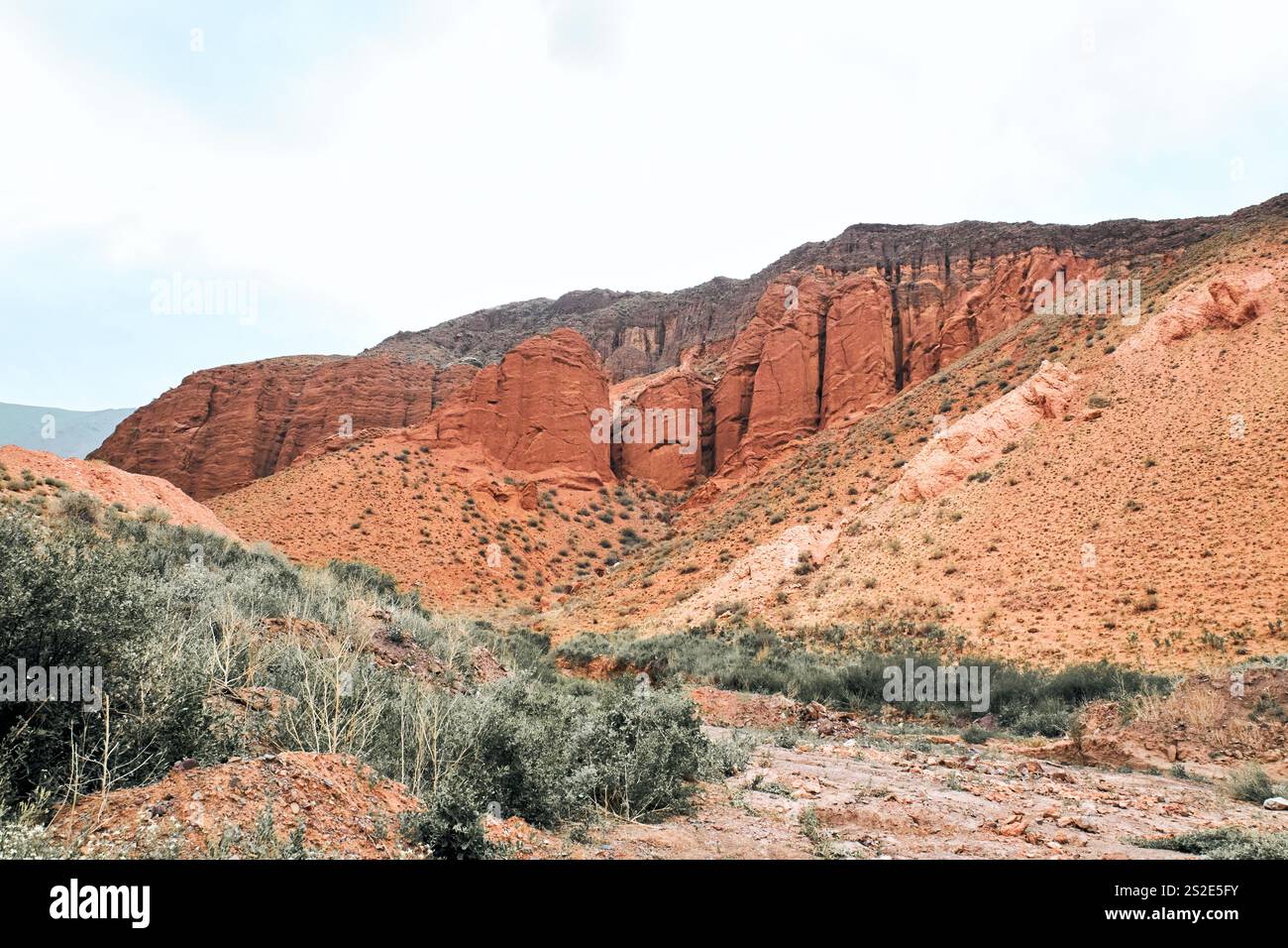 Konorchek canyon, sheer cliffs subject to erosion. Travel destination ...