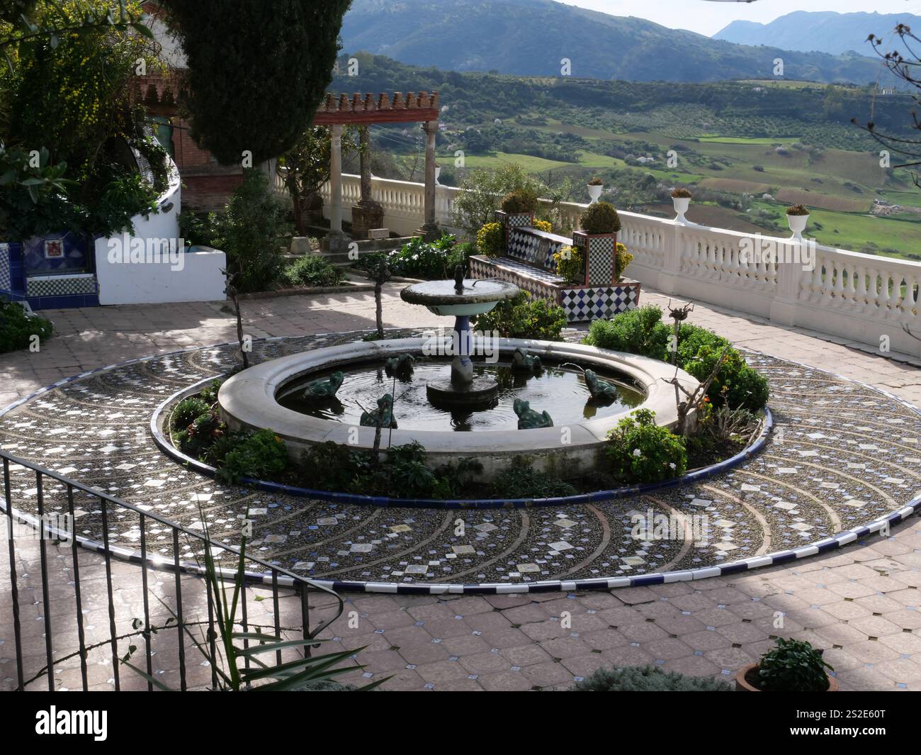 Fountain in the garden of today's Casa Don Bosco museum in Ronda Spain ...