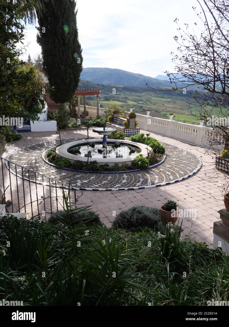 Fountain in the garden of today's Casa Don Bosco museum in Ronda Spain ...
