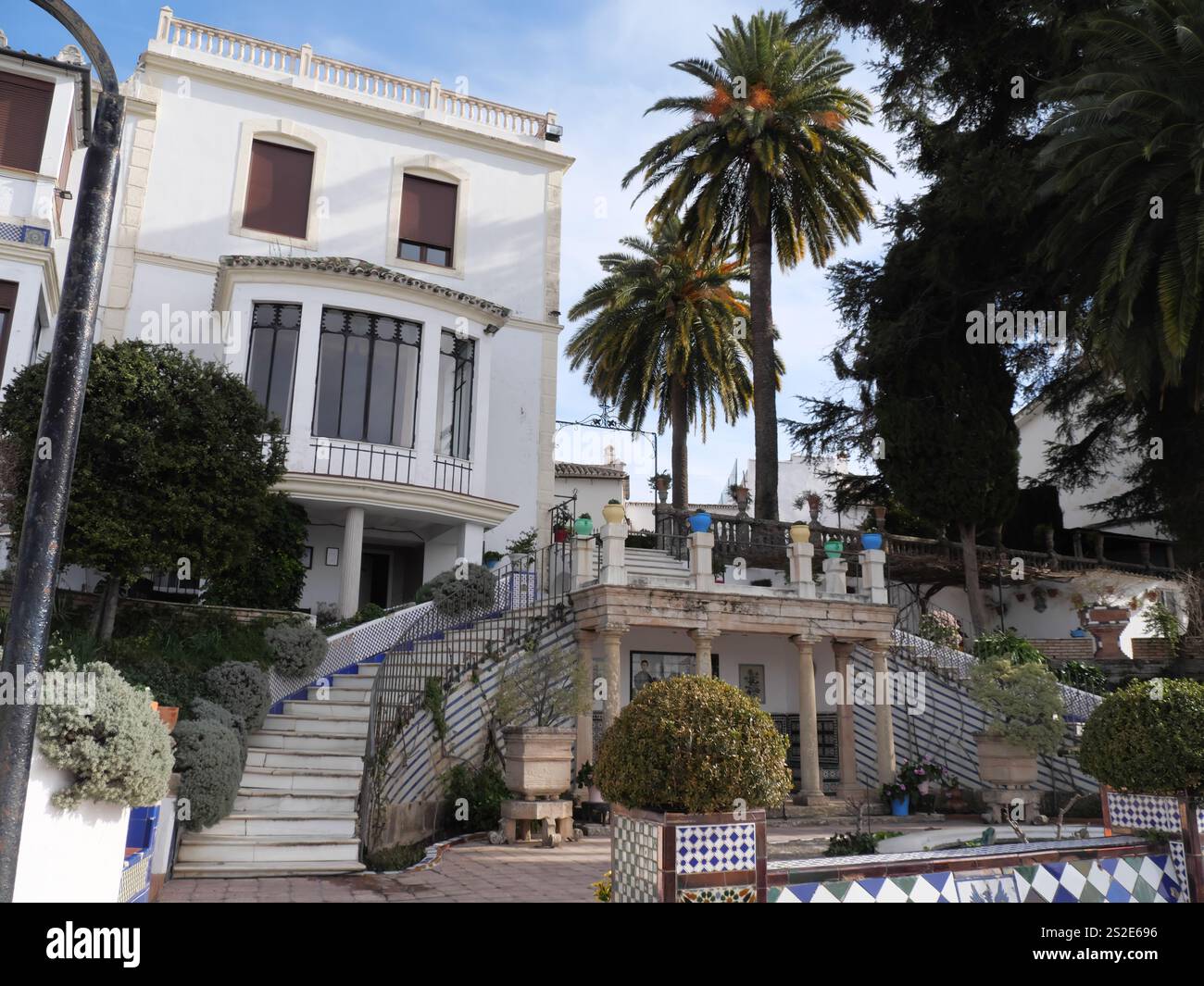 Staircase with palm tree in the garden of today's Casa Don Bosco museum ...