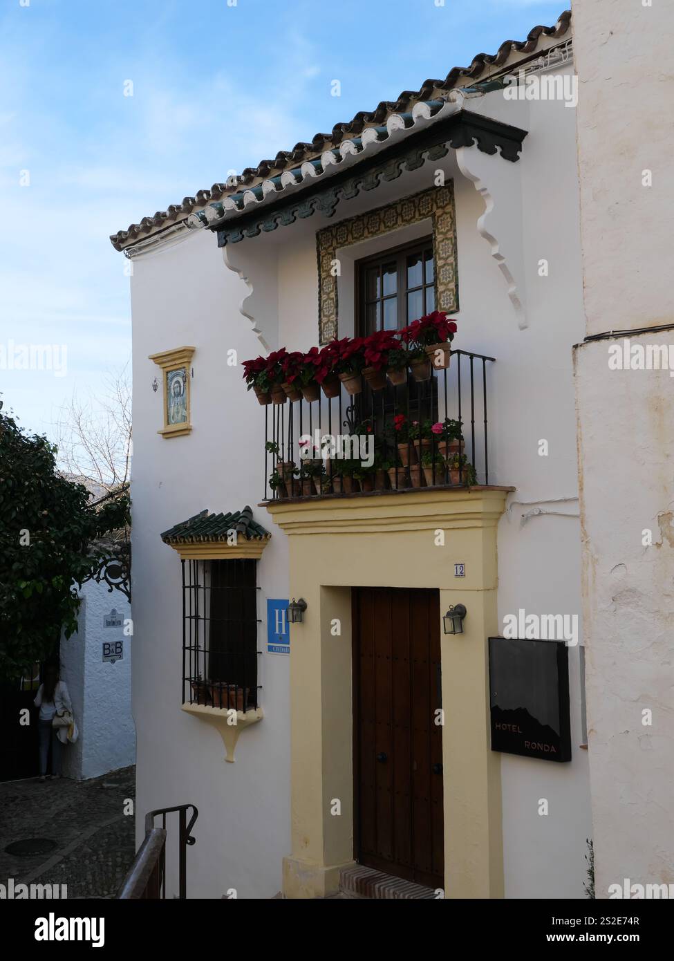 Facade of a historic Andalusian house in Ronda Spain Stock Photo - Alamy