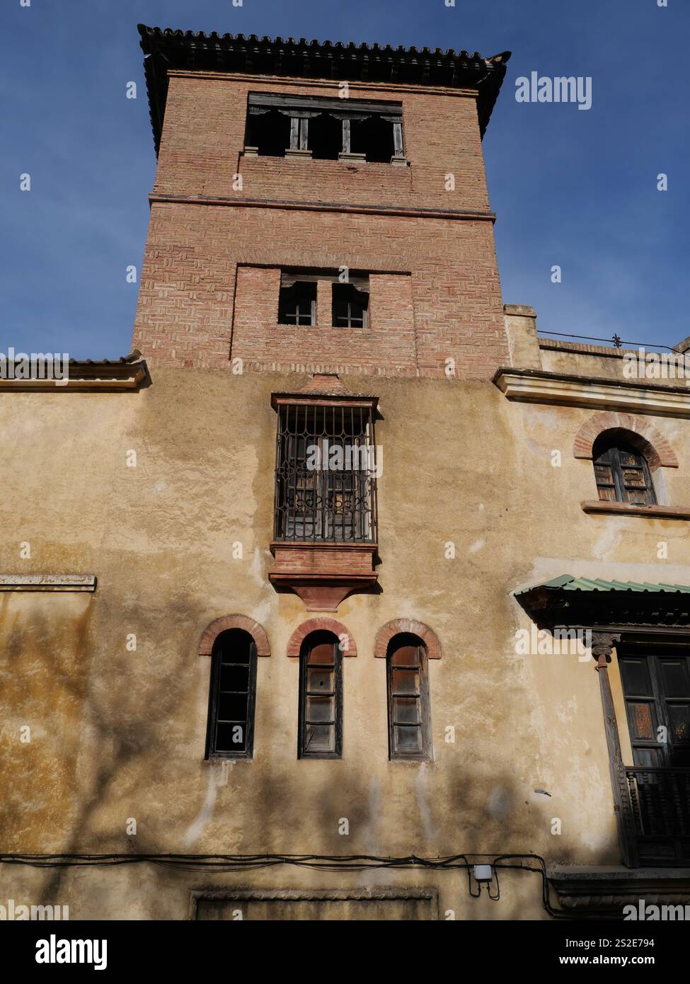 Windows at the old Moorish palace of the Casa del Rey Moro in Ronda ...