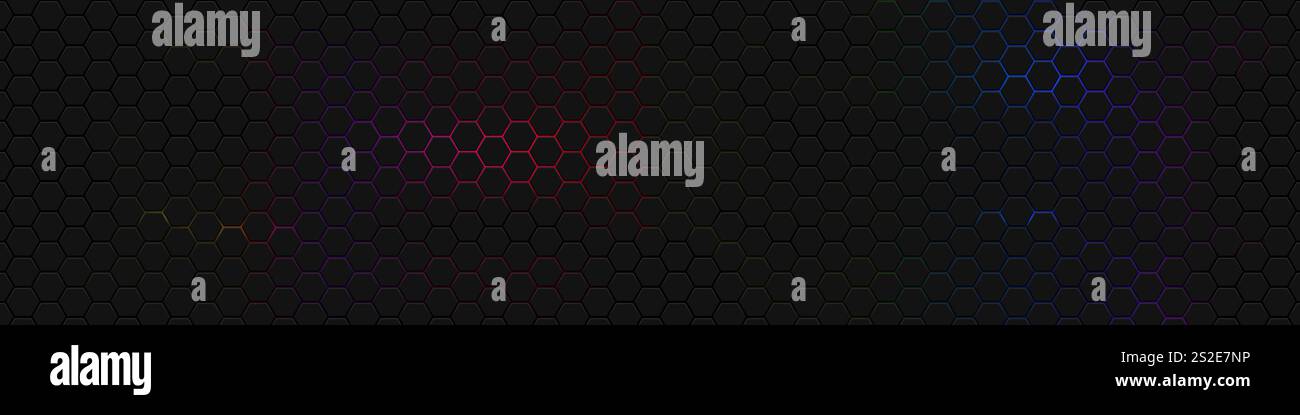 Hexagons honeycomb texture blue neon background, Abstract futuristic ...