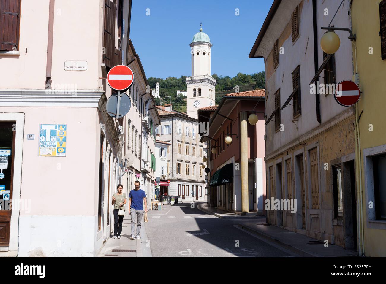 Cormons, Italy- September 21, 2024: Bell tower of the Cathedral of ...