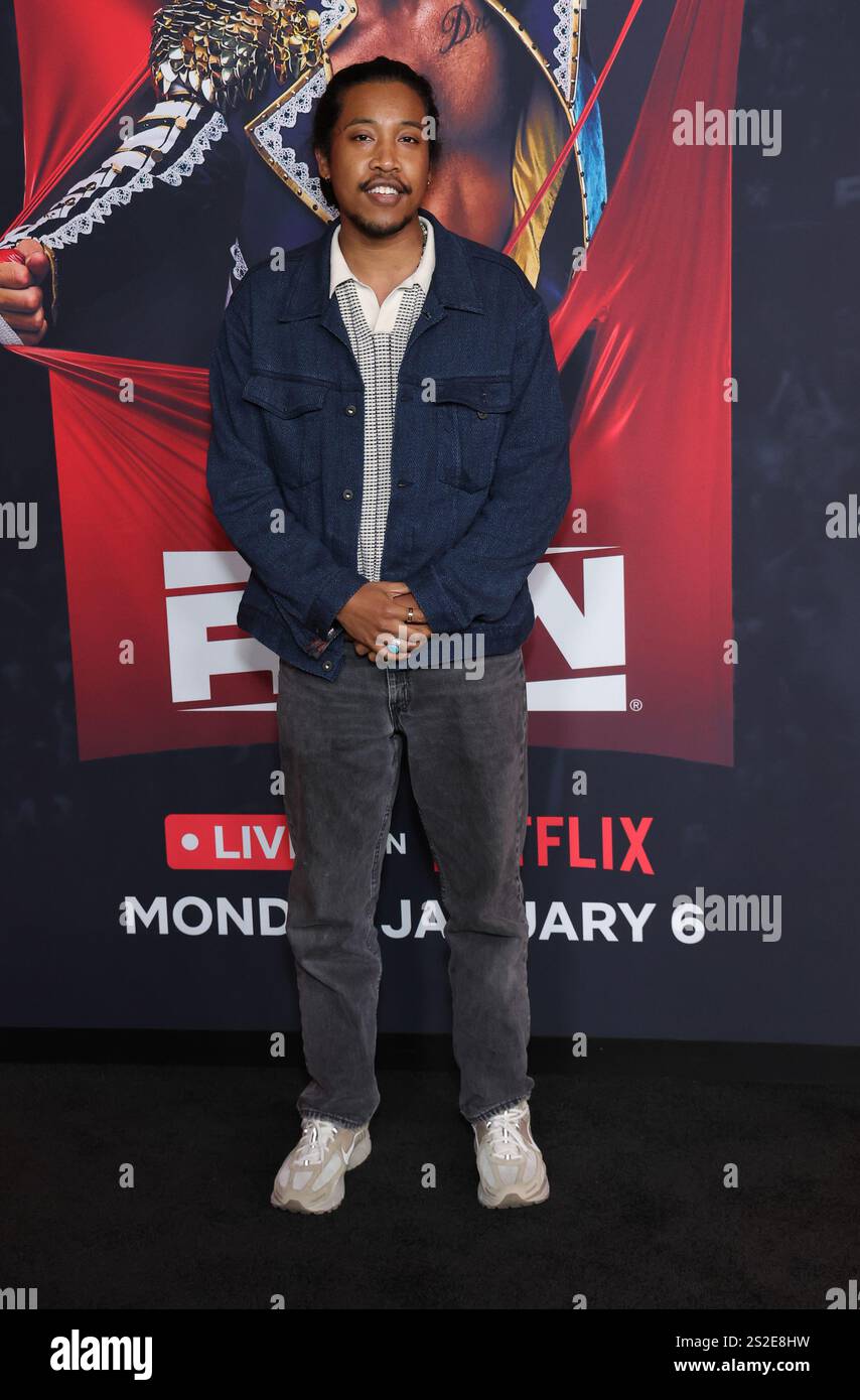 Inglewood, Ca. 06th Jan, 2025. Justin Jones at the WWE Monday Night Raw ...