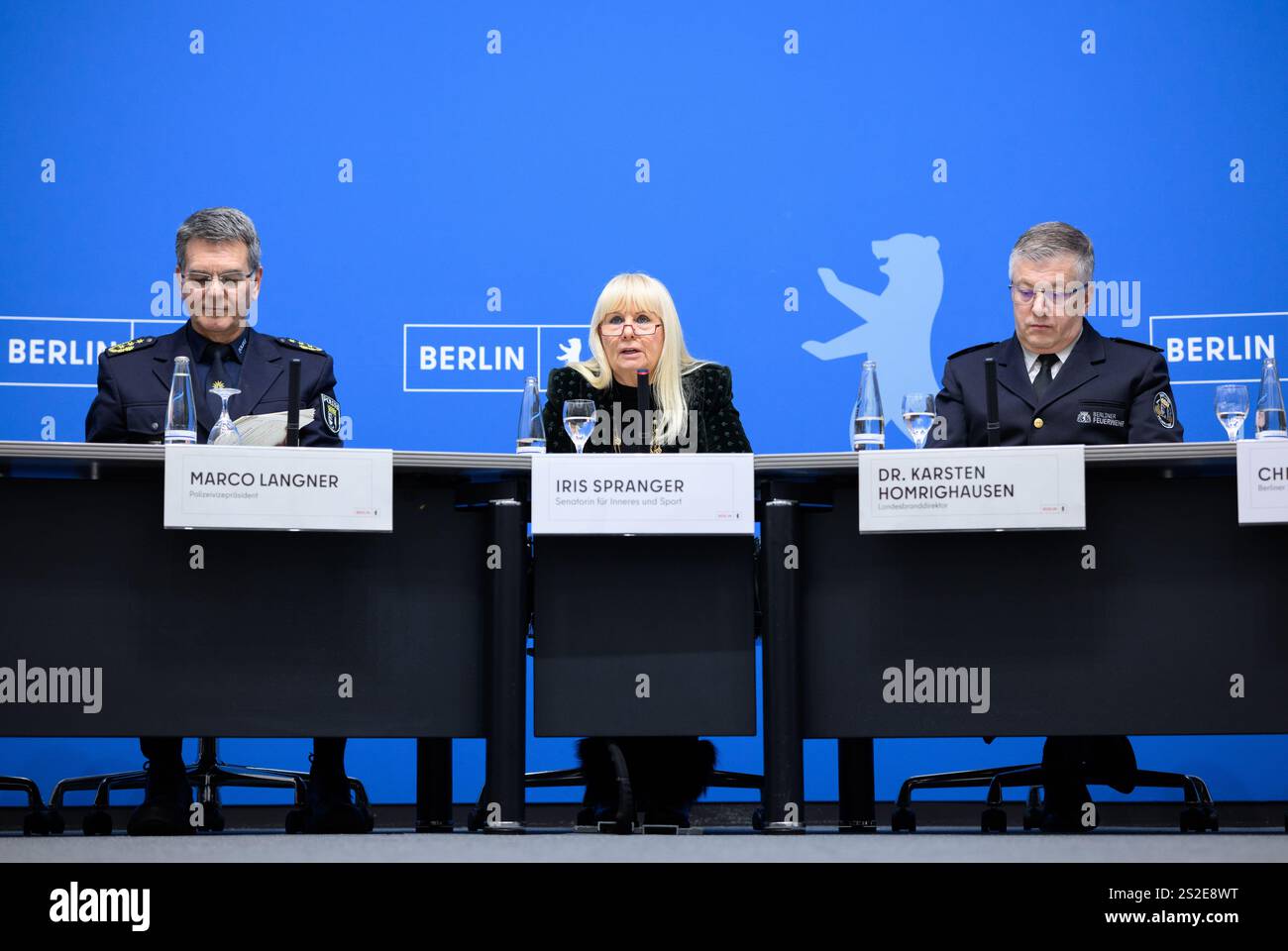 Berlin, Germany. 07th Jan, 2025. Iris Spranger (center, SPD), Berlin ...