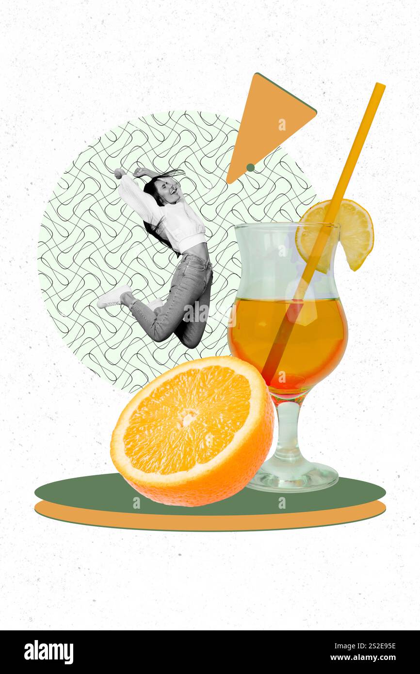 Template poster trend artwork 3D photo collage of beverage friday toast ...