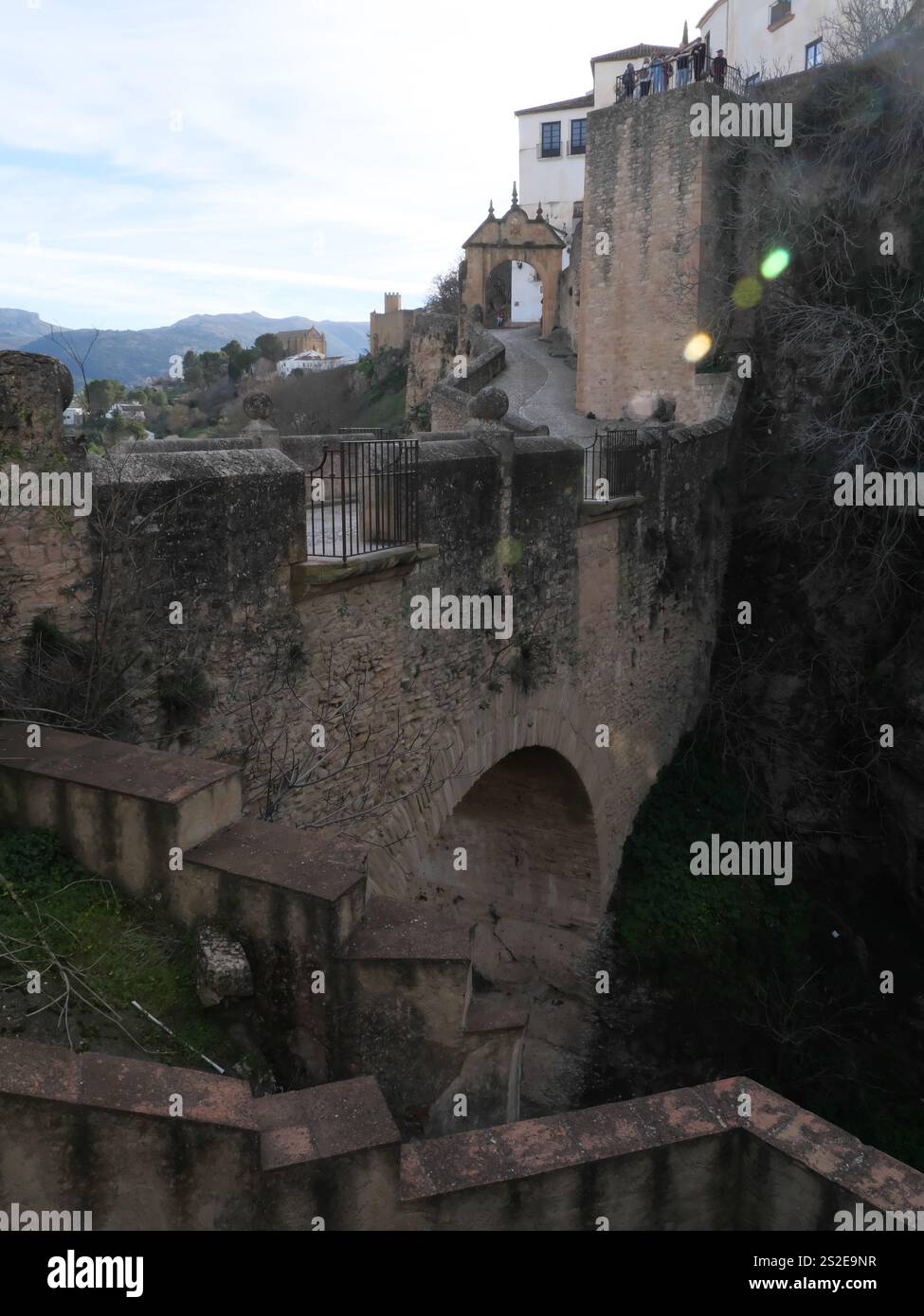 View from above of the historic Puente Viejo in Ronda Spain Stock Photo ...