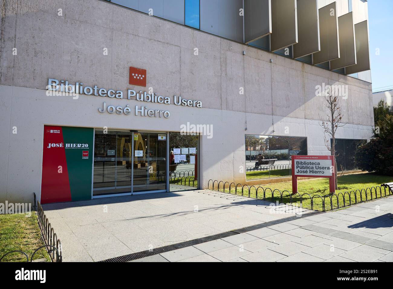 Facade of the Usera José Hierro public library, on January 7, 2025, in ...