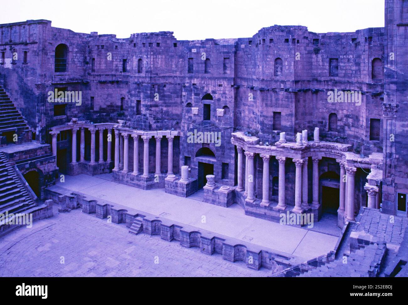 Roman Theatre, Citadel, Bosra, Daraa, Syria 1987 Stock Photo - Alamy