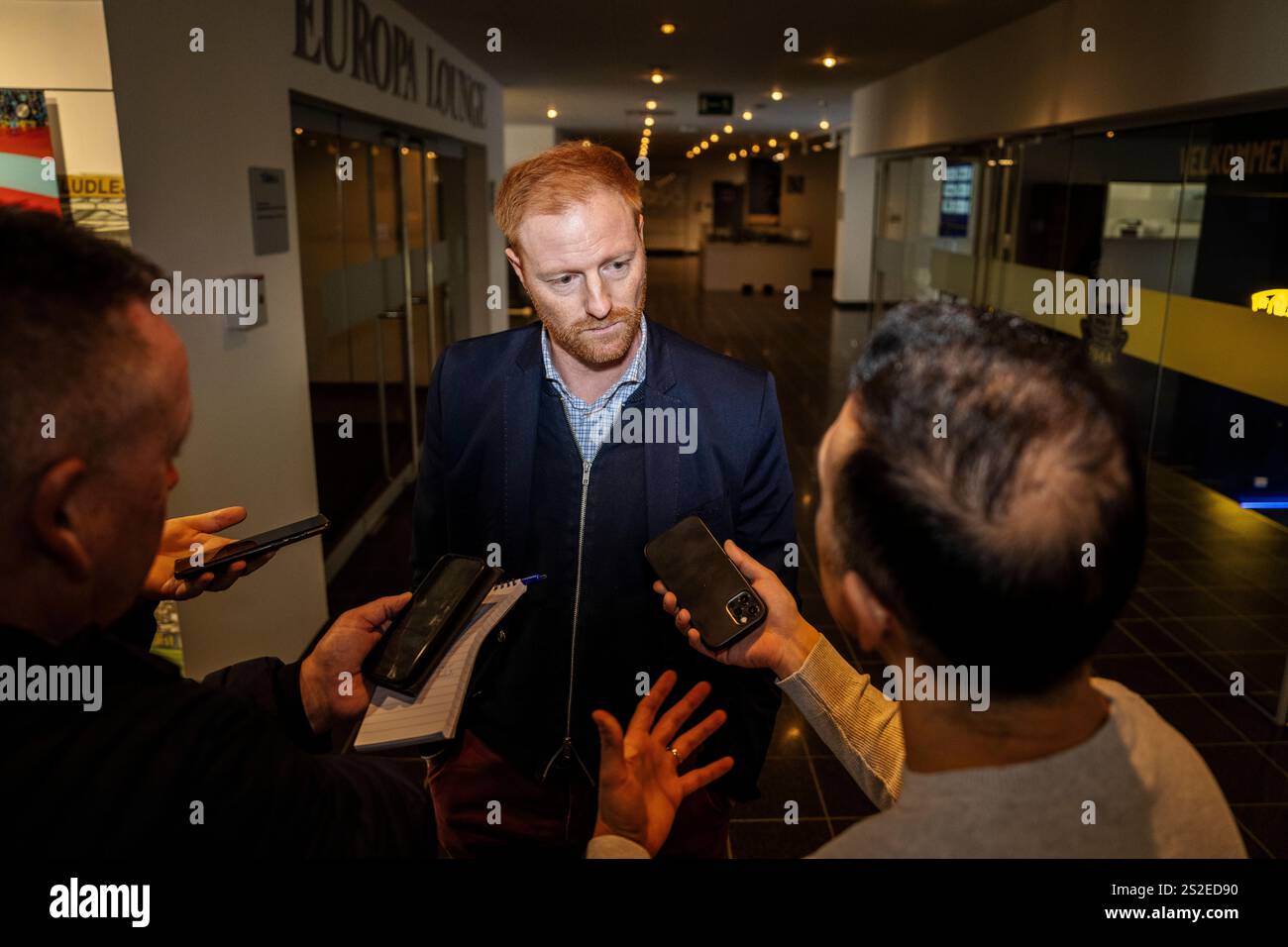 Broendby, Denmark. 07th Jan, 2025. Press conference with Broendby IF's ...