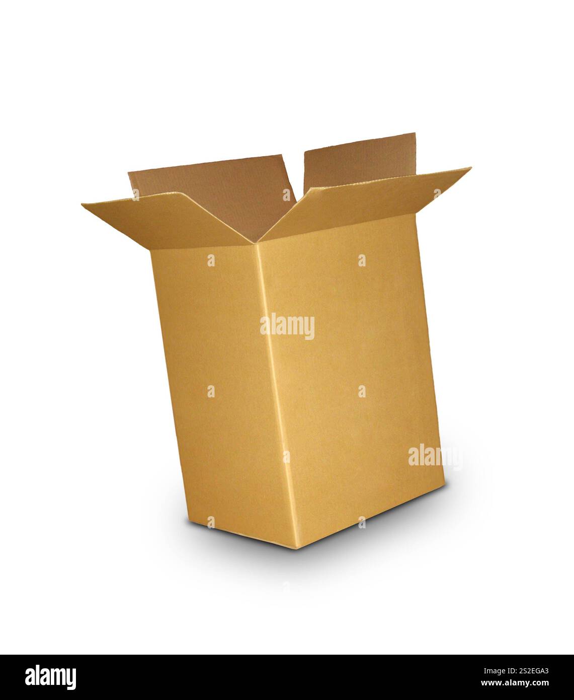 Corrugated Box with Path isolated on white background Stock Photo - Alamy