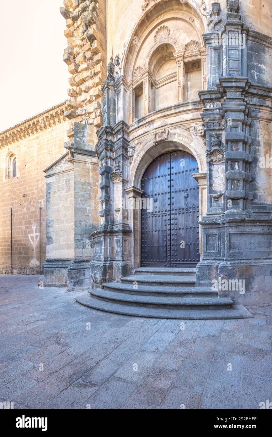 Ronda town in Spain. Ornate stone doorway and steps of a historic ...