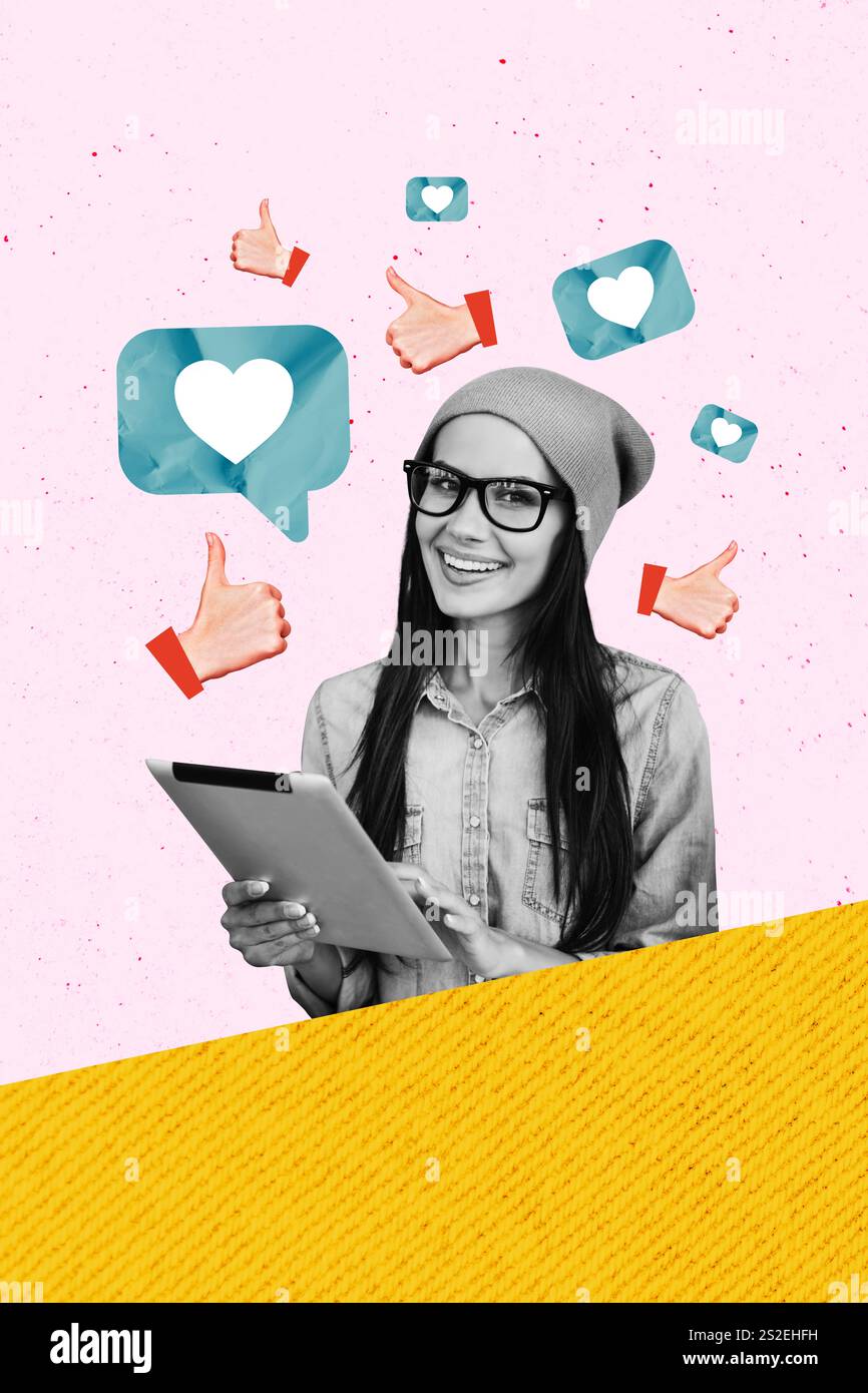 Composite trend artwork sketch image photo collage of like banner ...