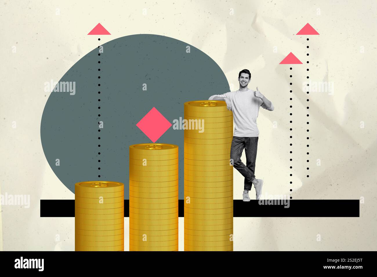 Creative trend artwork design 3D collage sketch of cash currency ...