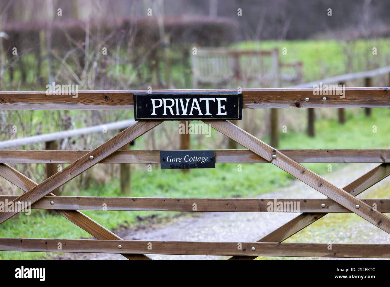 Private sign on gate Stock Photo - Alamy