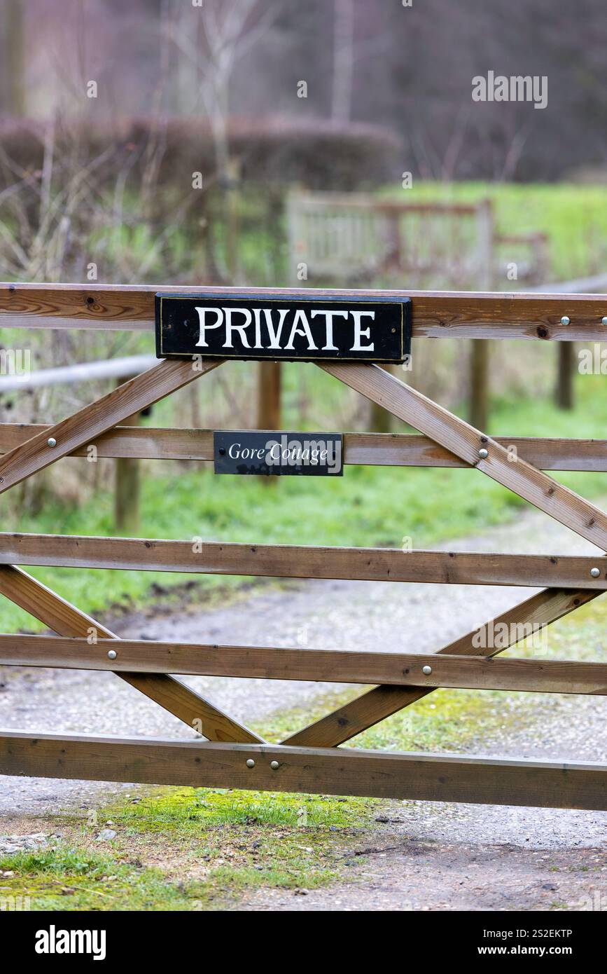Private sign on gate Stock Photo - Alamy