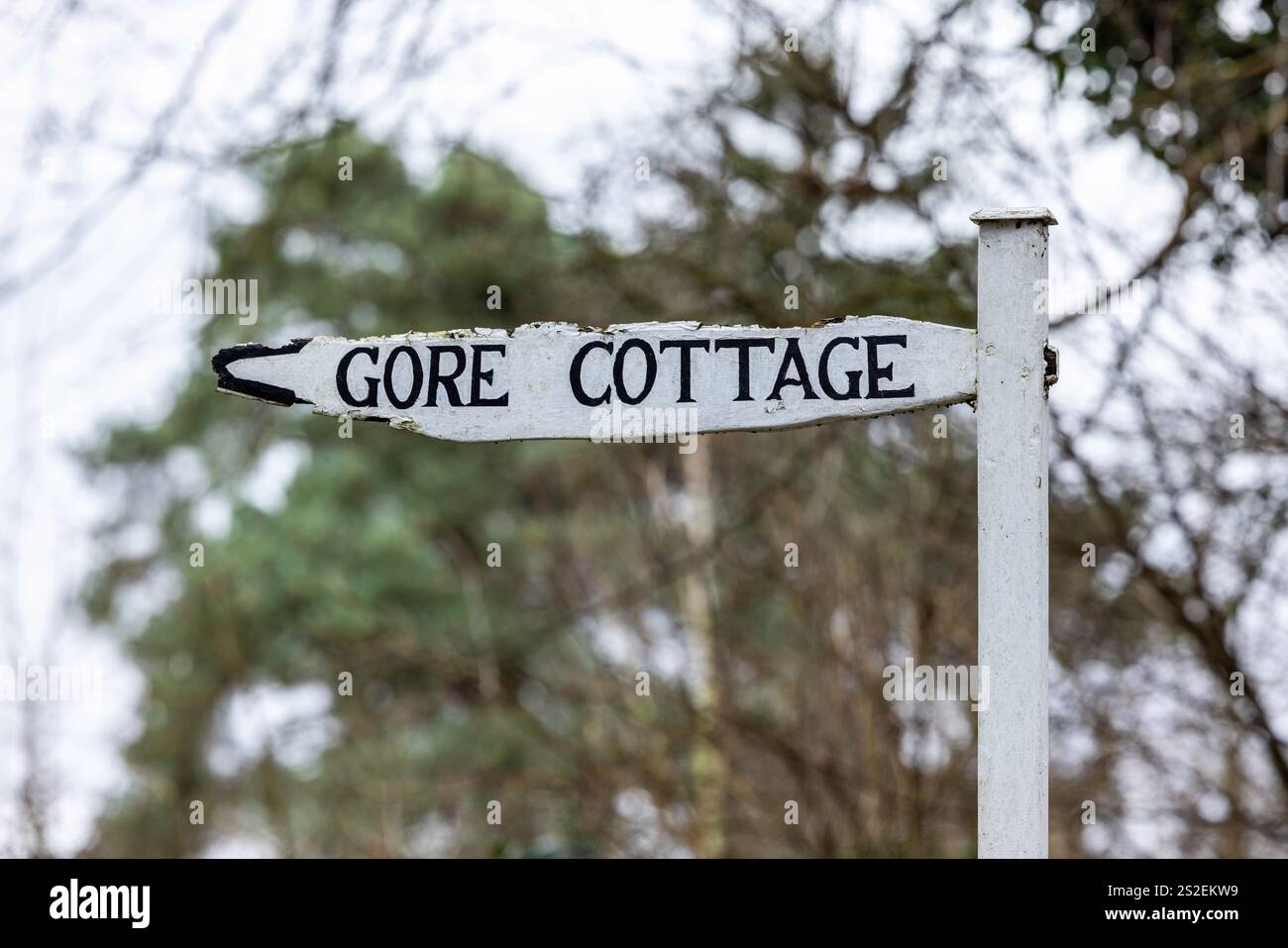 Gore cottage sign Stock Photo - Alamy