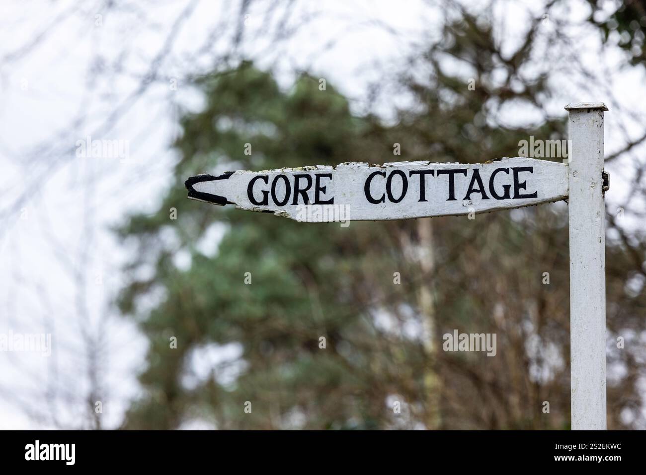 Gore cottage sign Stock Photo - Alamy