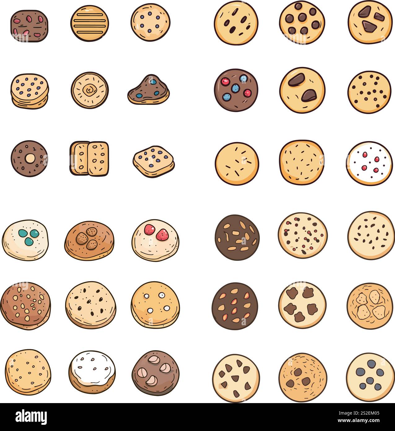 A colorful array of different cookie designs, showcasing various shapes ...