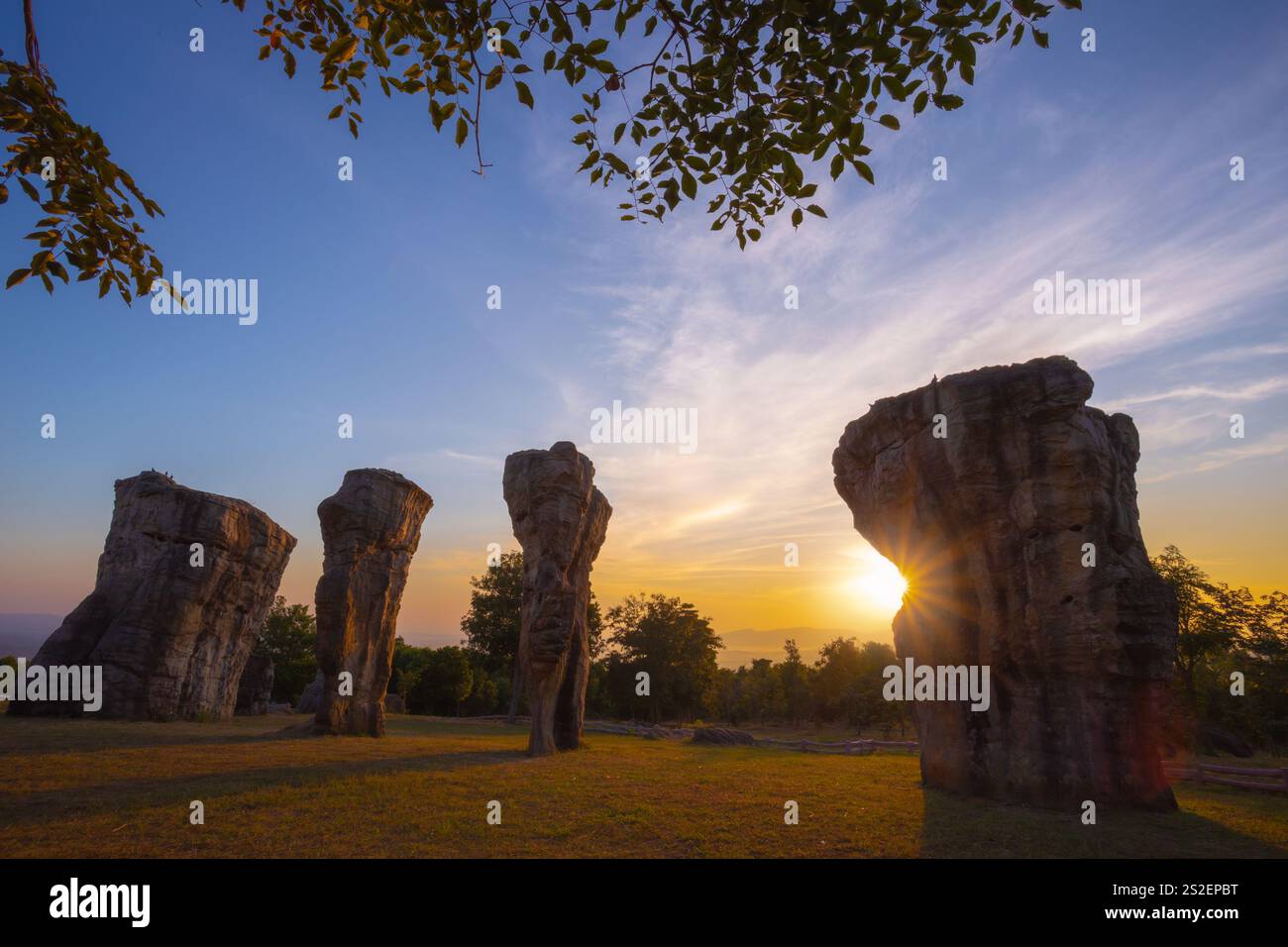 Mor Hin Khao is located in Phu Laen Kha National Park, Chaiyaphum. It is a stone pillar and ...