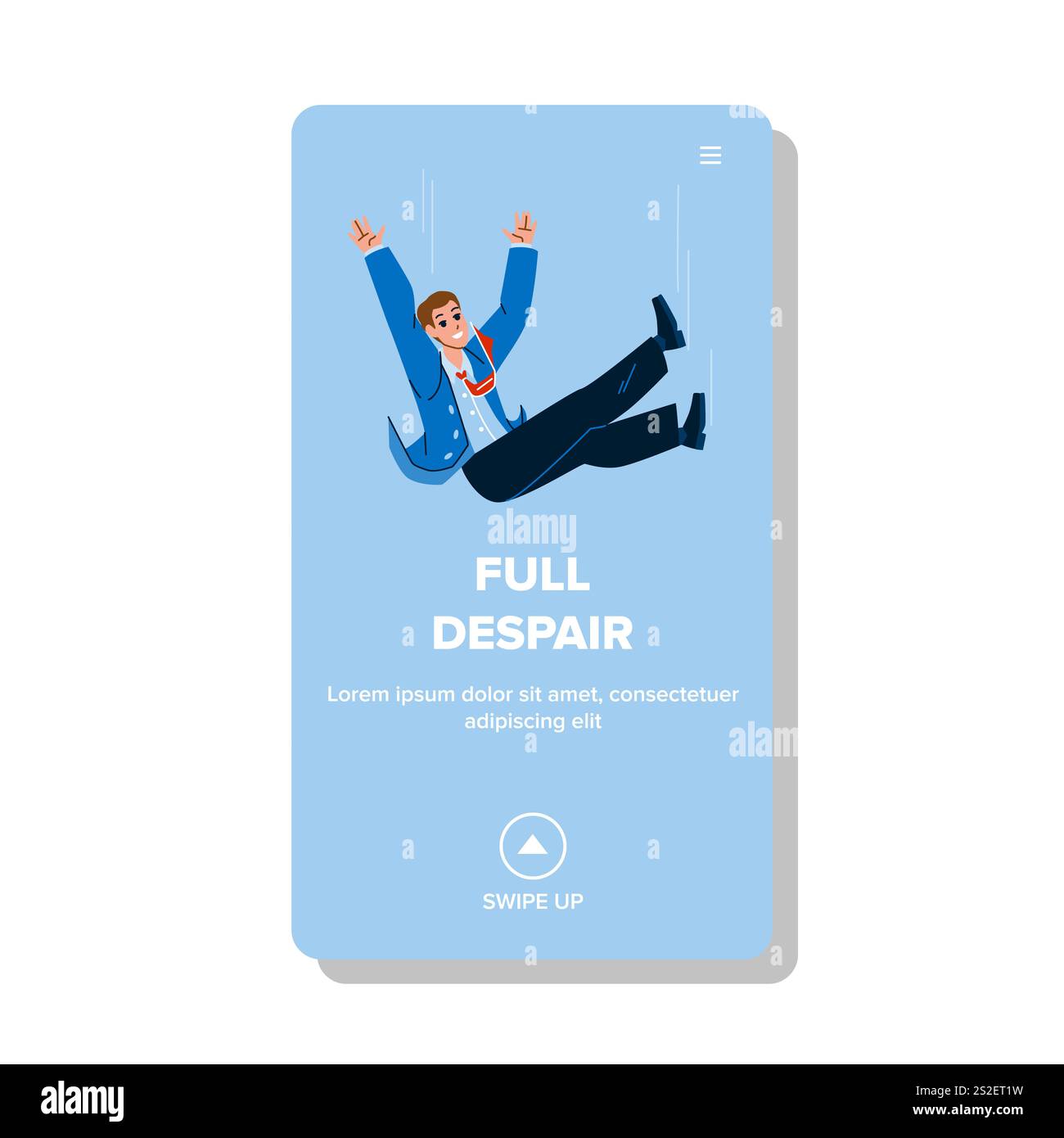 Full Despair Feeling Young Businessman Vector. Full Despair Feel Young ...