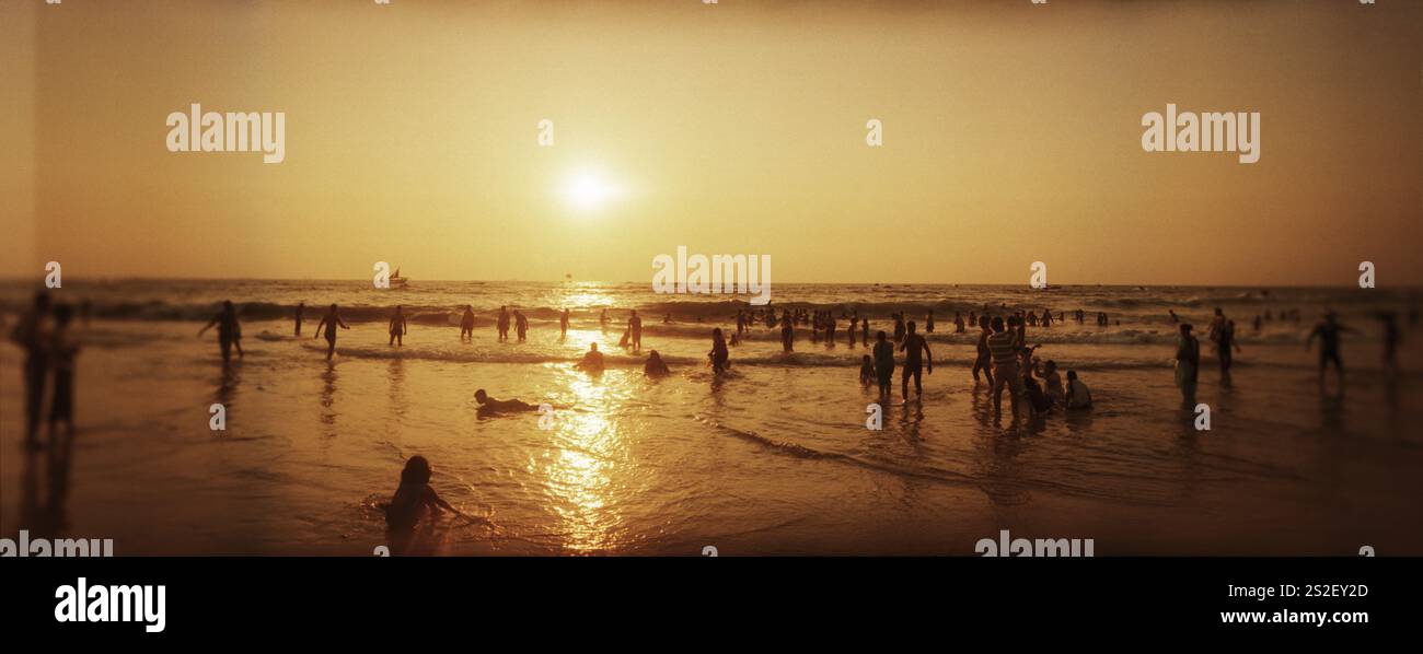 Panoramic beach scene in Goa, India Stock Photo - Alamy