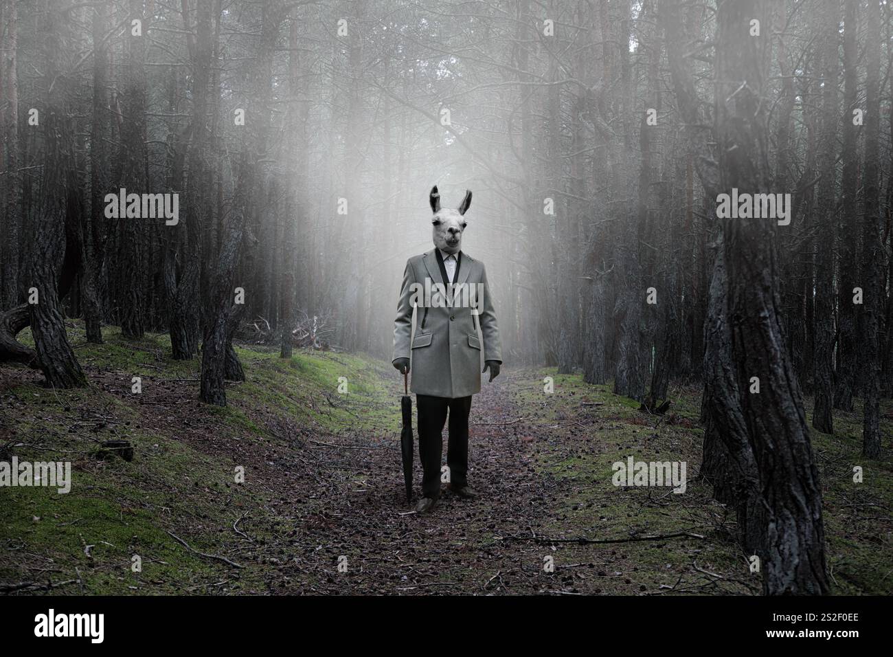 Mystical picture of a strange creature with a human body and a guanaco ...