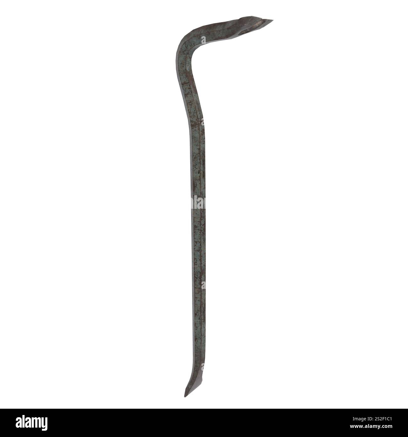 This crowbar features a curved design suited for prying, lifting, or ...