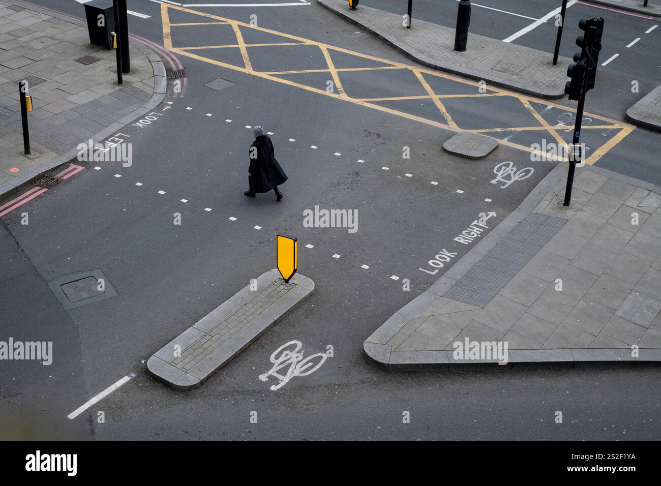 Pedestrian crossing seen from about at the Southbank London with ...