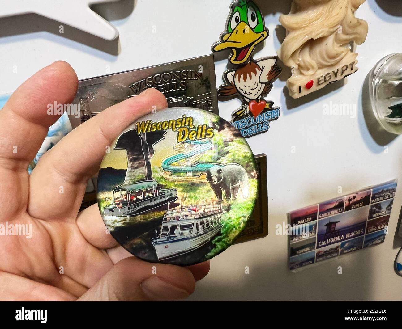 Kyiv, Ukraine - January 07, 2025: Refrigerator magnet collection ...